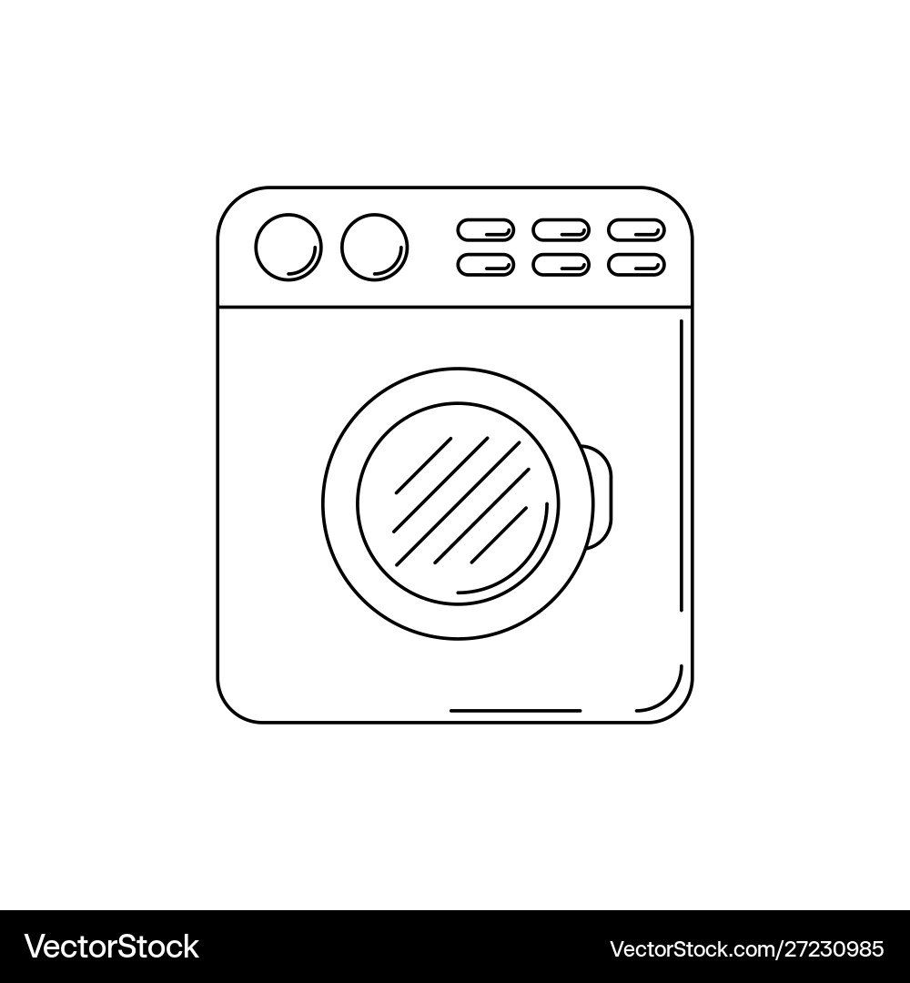 Washing machine icon plumbing outline Royalty Free Vector