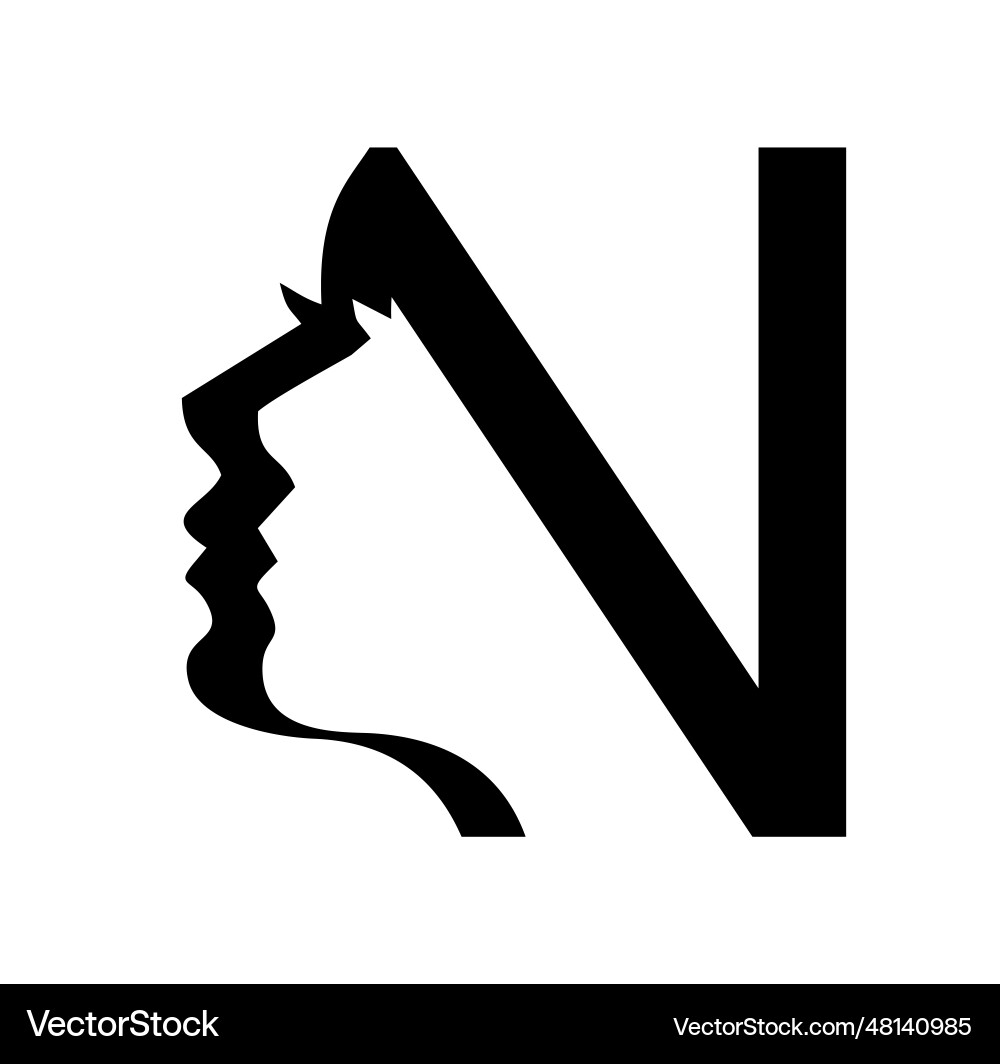 Women monogram logo letter n Royalty Free Vector Image