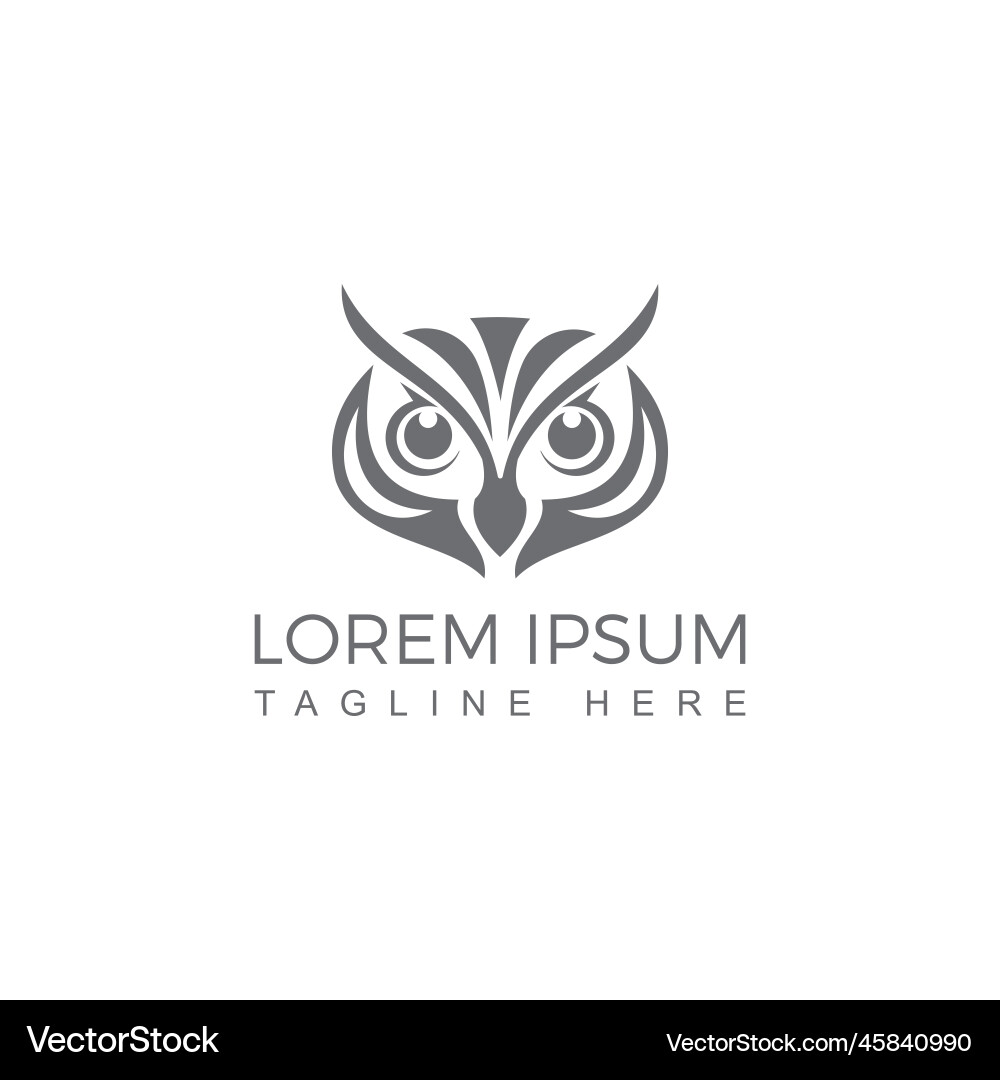 A sleek and sophisticated owl logo design Vector Image