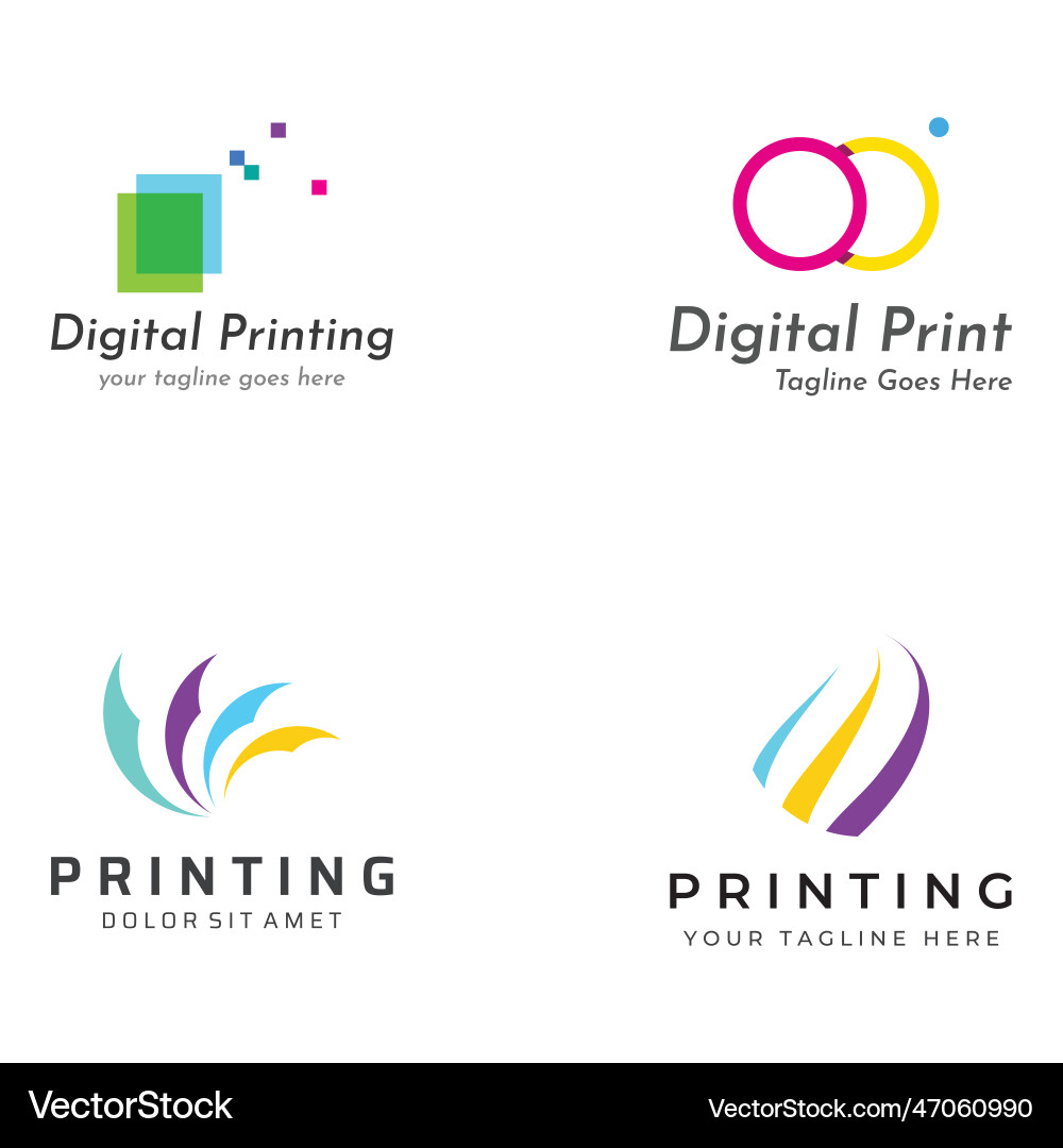 Abstract colorful logo digital printing printing Vector Image