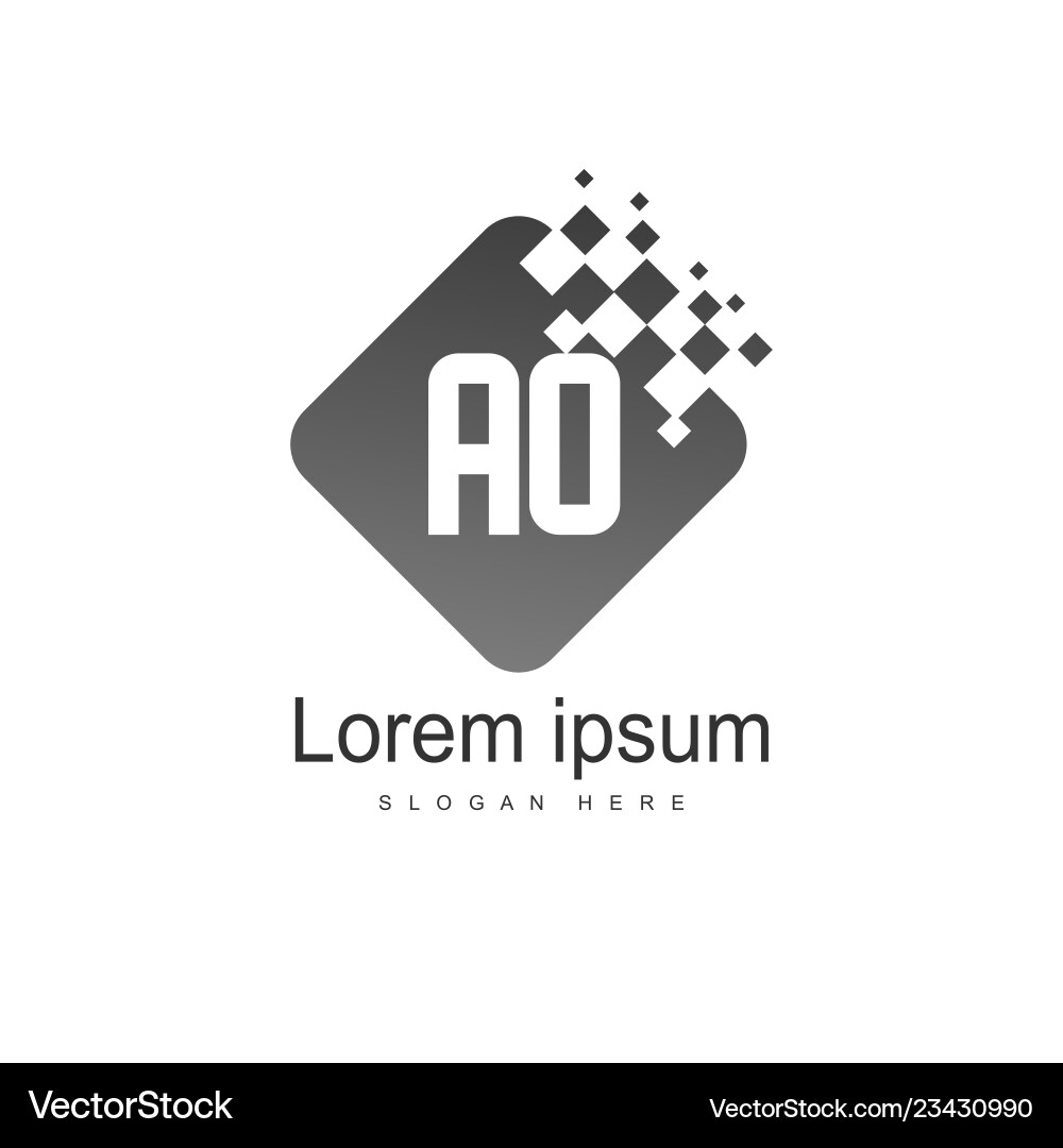 Ao letters logo design simple and creative black Vector Image