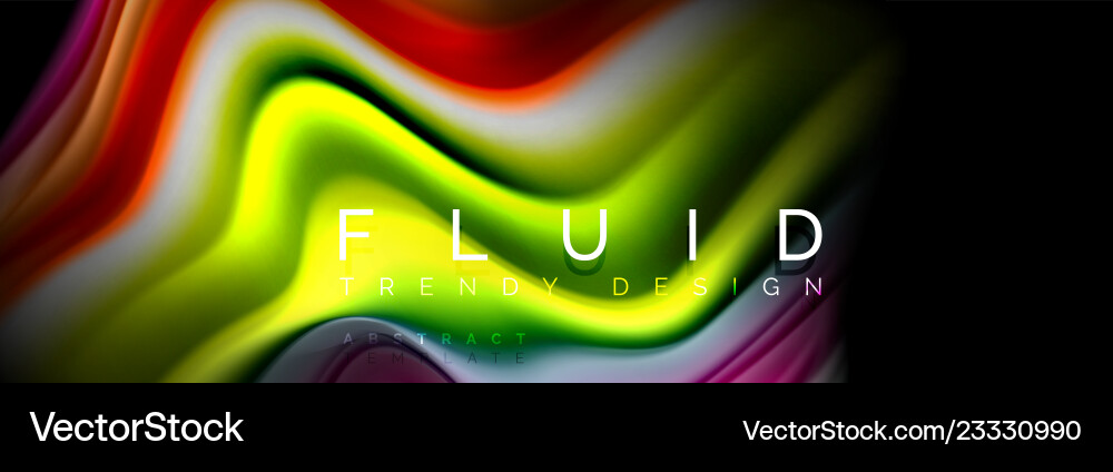 Bright colorful liquid fluid lines on black Vector Image