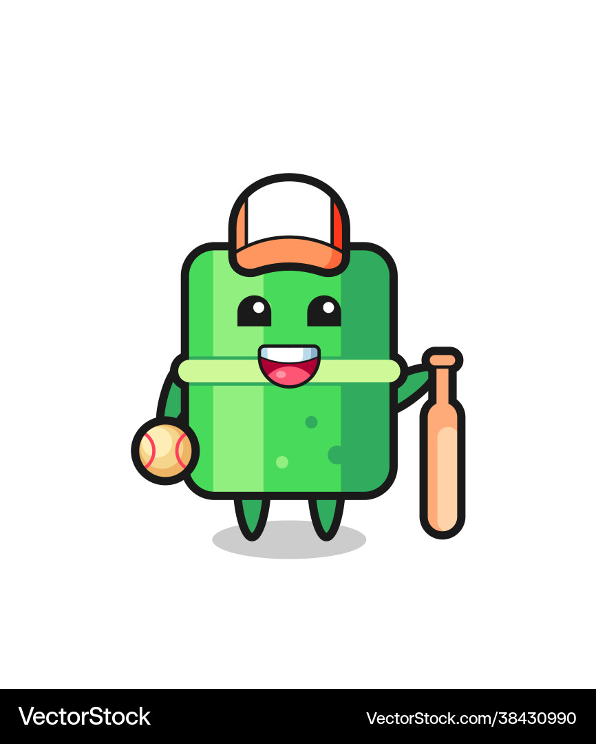 Cartoon character bamboo as a baseball player Vector Image
