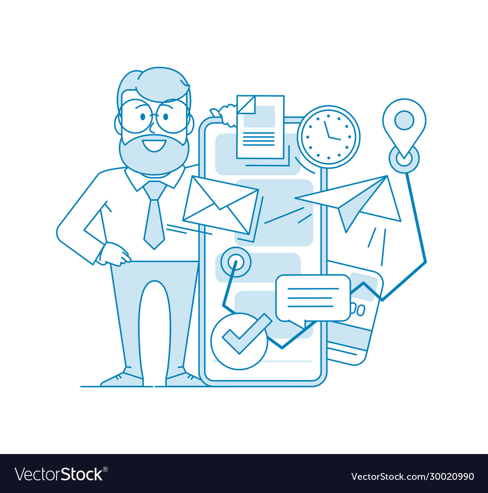 Concept problem solving using a smartphone Vector Image