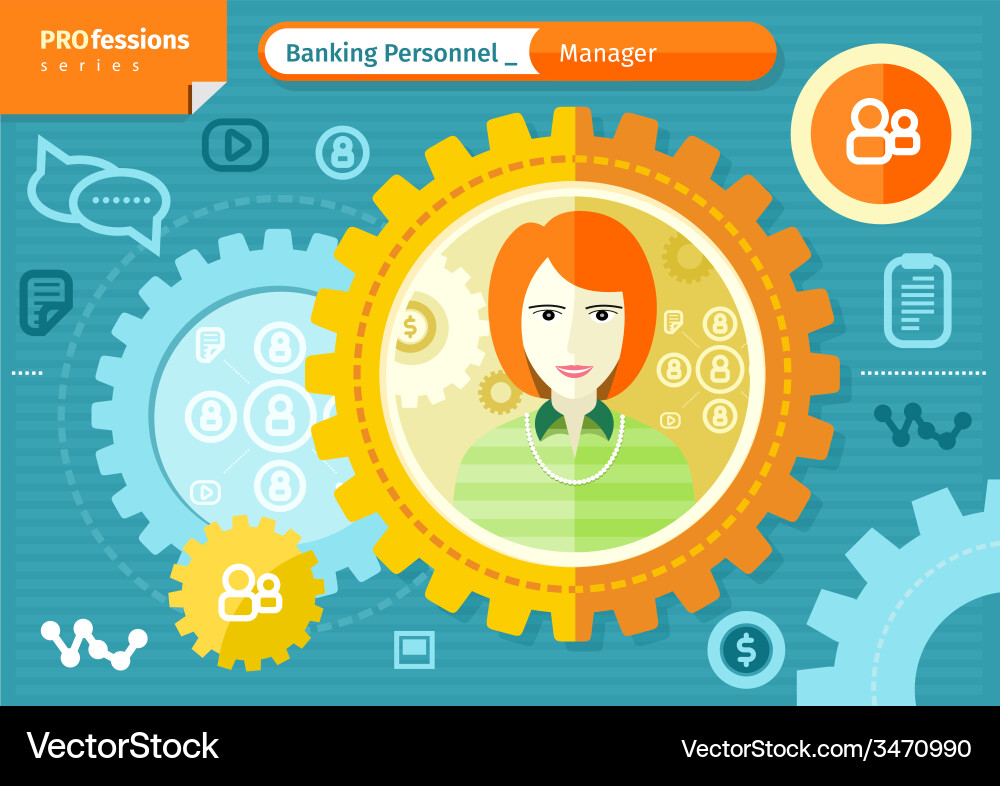Female bank manager profession concept Royalty Free Vector