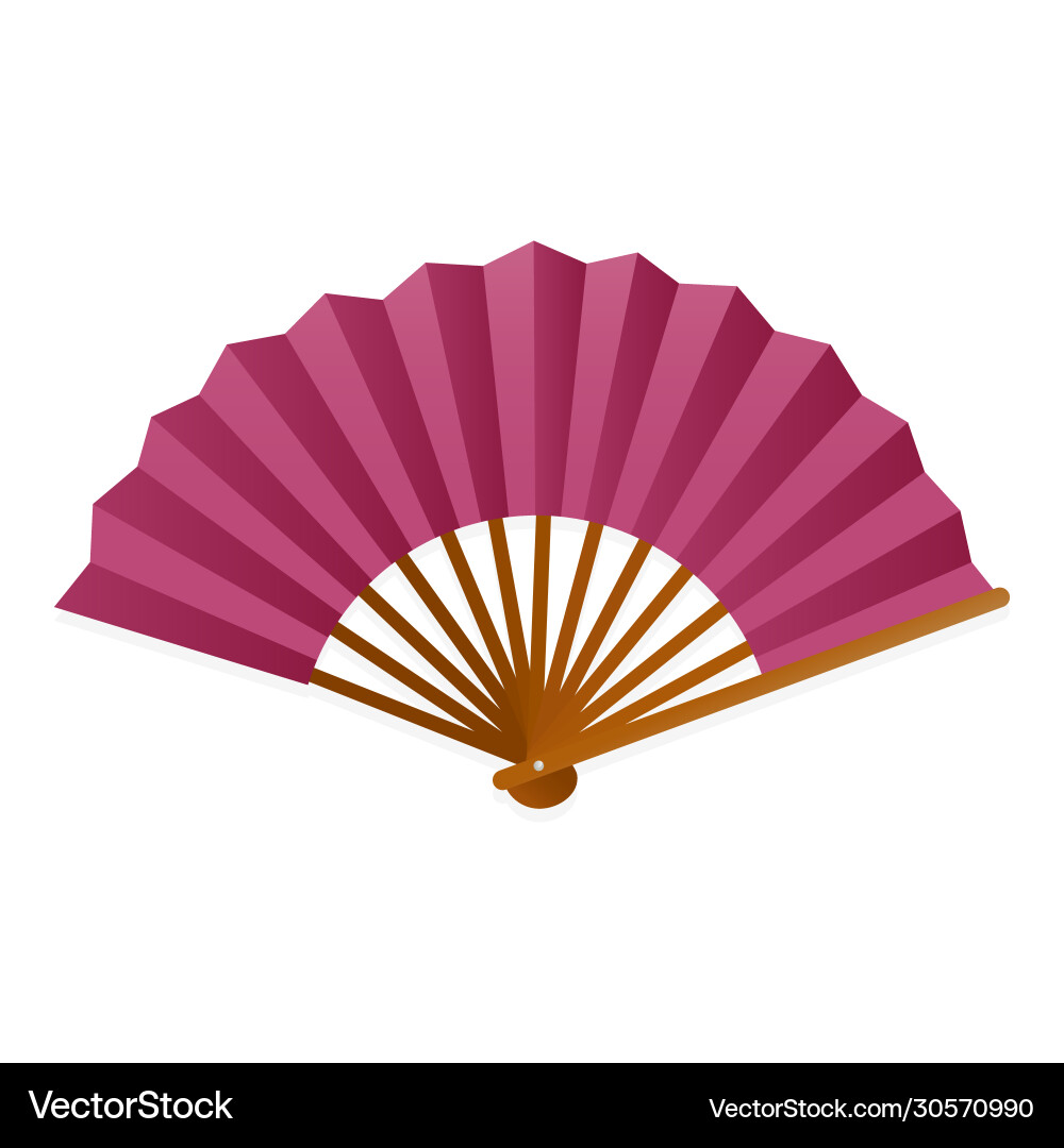 Hand fan icon traditional decoration Royalty Free Vector
