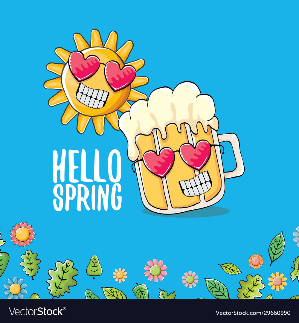 Hello spring concept Royalty Free Vector Image