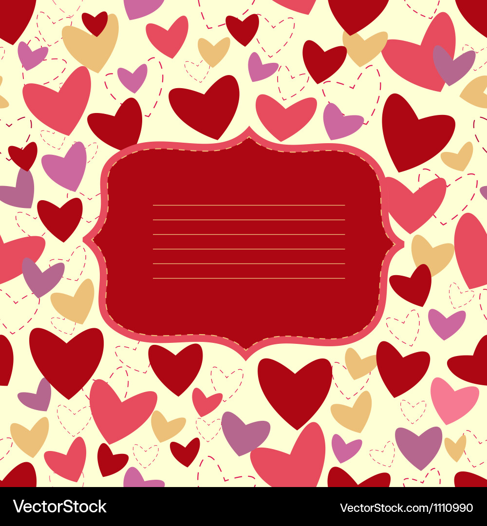 Invitation card with heart on white background Vector Image