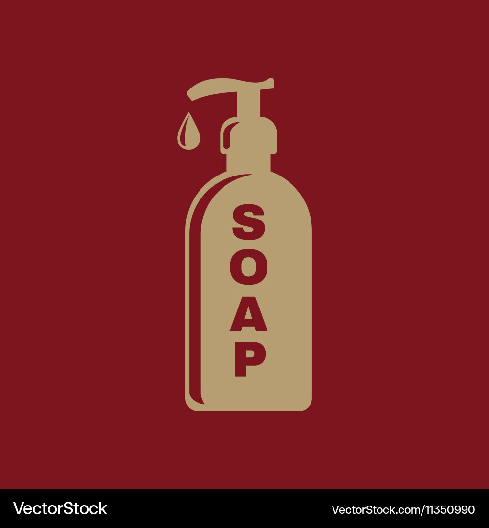 Liquid soap icon hand wash symbol flat Royalty Free Vector
