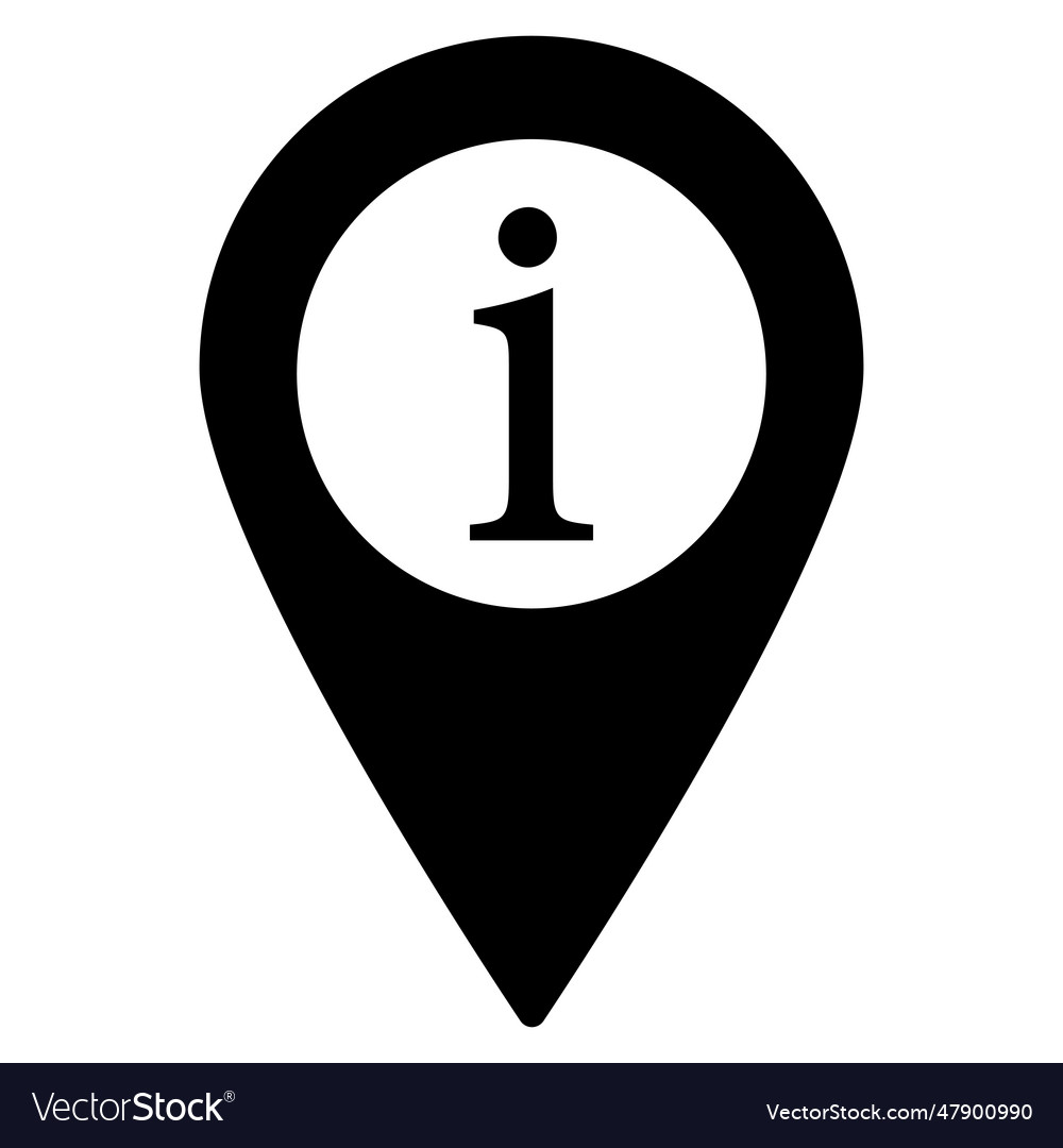 Map pointer with information icon Royalty Free Vector Image