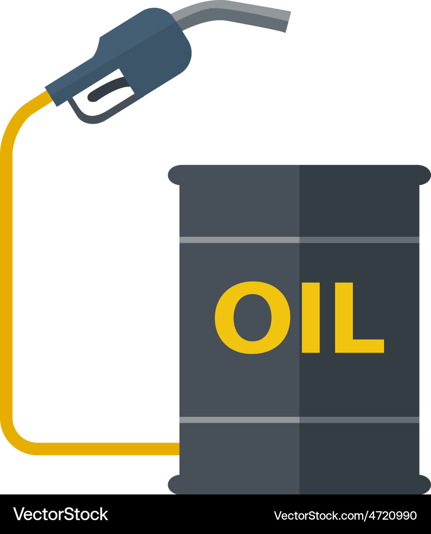 Metal barrels with gas pump Royalty Free Vector Image