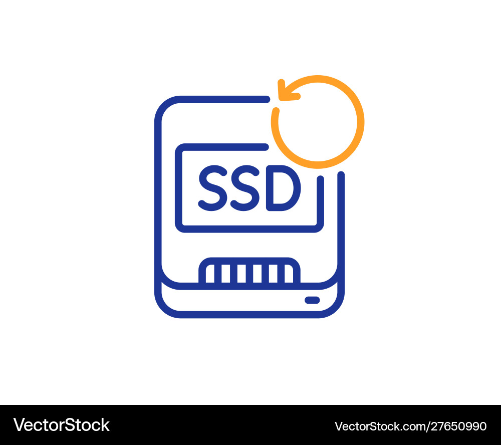 Recovery ssd line icon backup data sign restore Vector Image