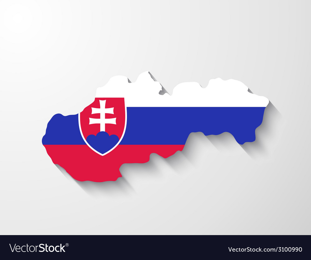 Slovakia map with shadow effect presentation Vector Image
