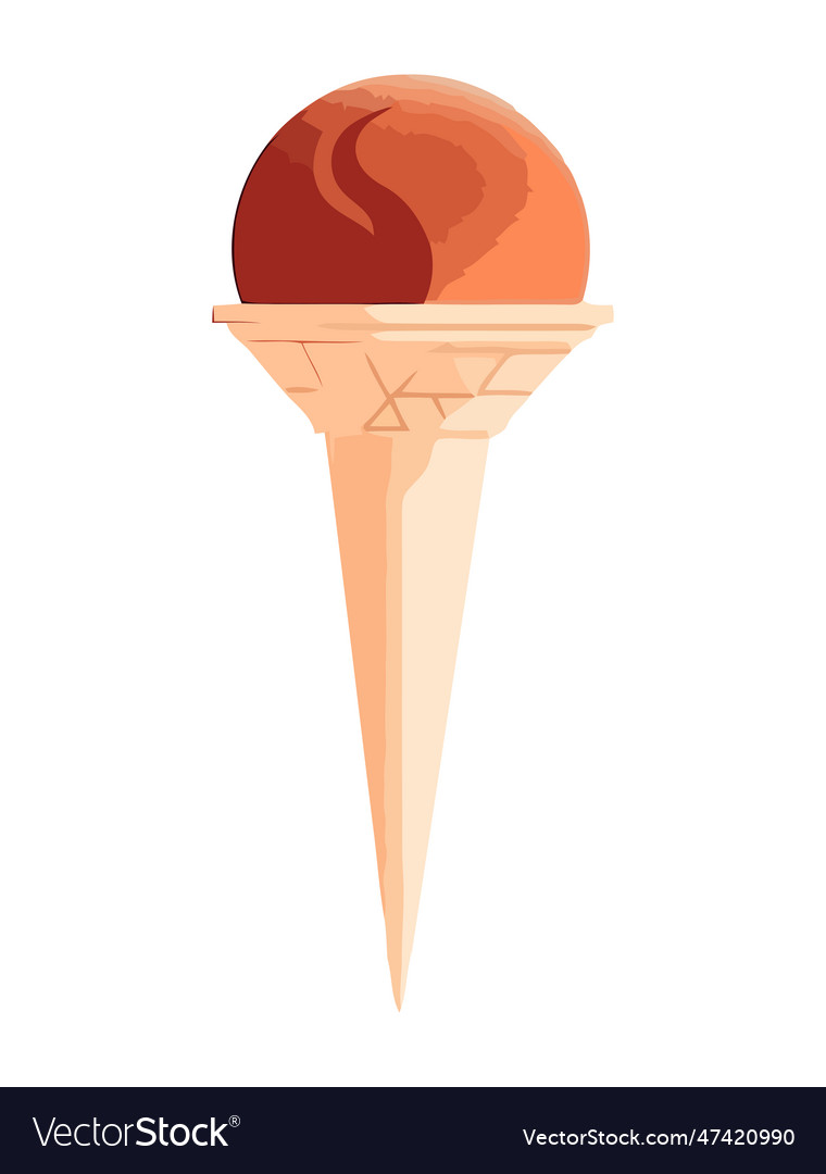 Sweet summer treat ice cream cone ball Royalty Free Vector
