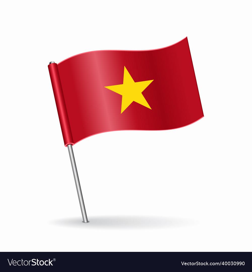 Vietnamese flag map pointer layout Royalty Free Vector Image