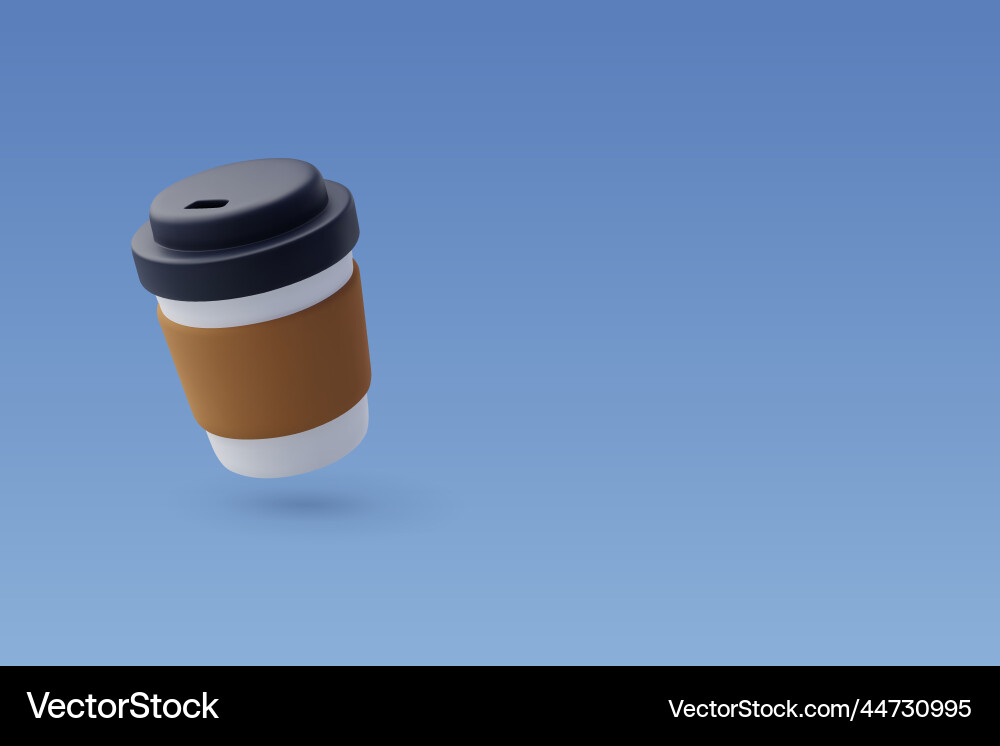 3d paper coffee cup akeaway offee or tea Vector Image