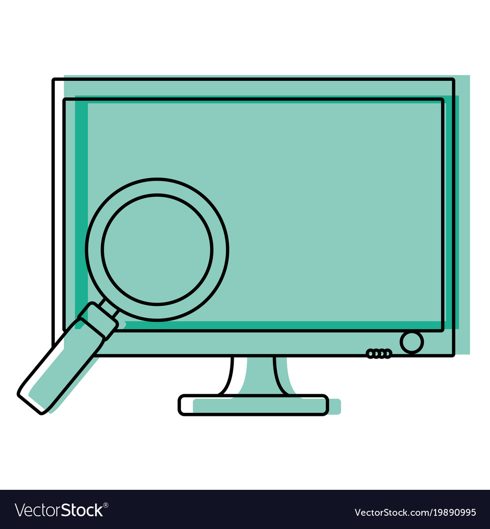 Color screen computer technology with magnifying Vector Image