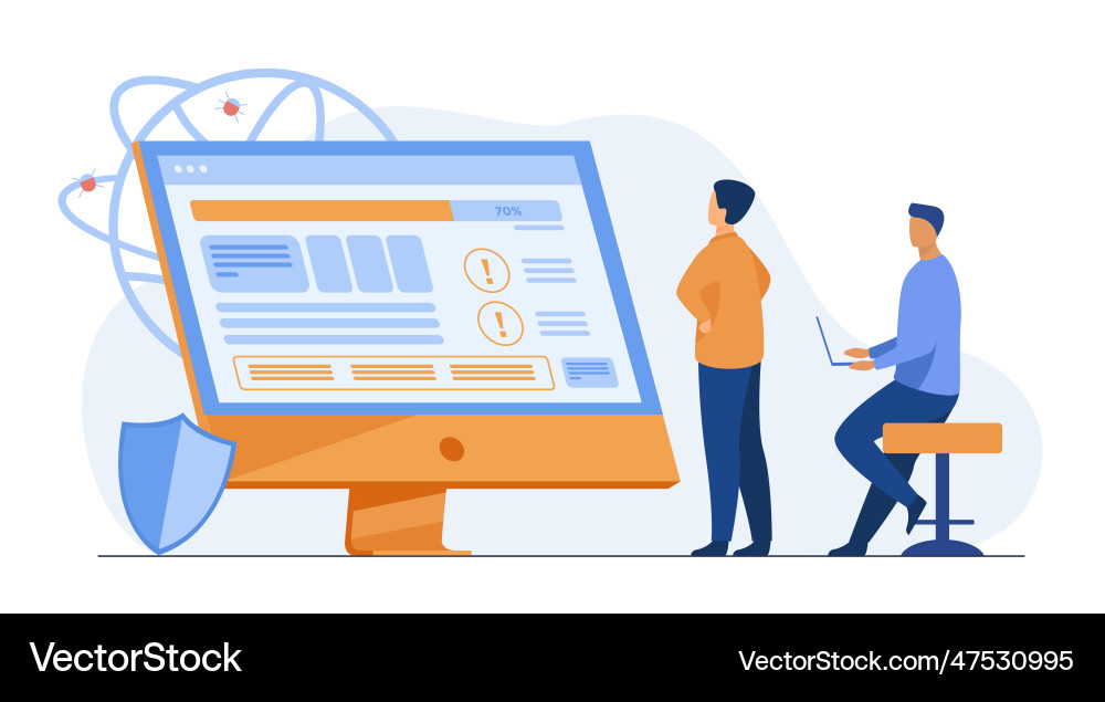 Developers testing software Royalty Free Vector Image