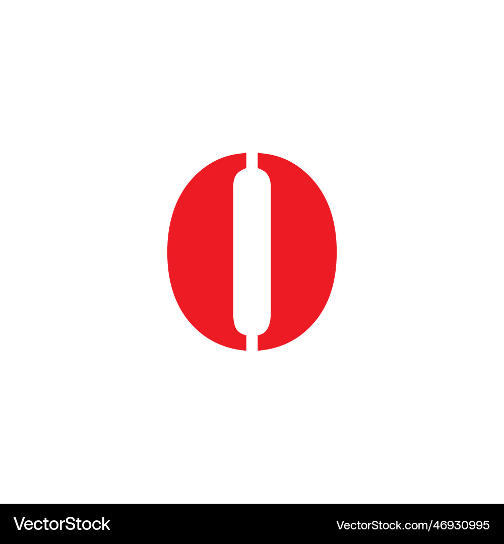 Letter o red geometric symbol simple logo Vector Image