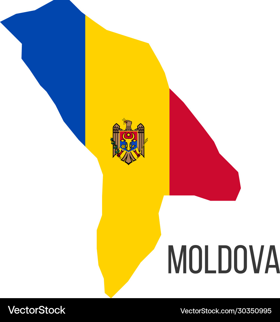 Moldova flag map the country Royalty Free Vector Image
