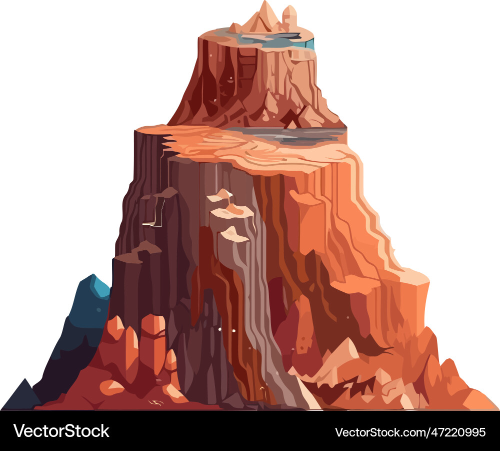 Mountain peak rock cliff extreme terrain Vector Image