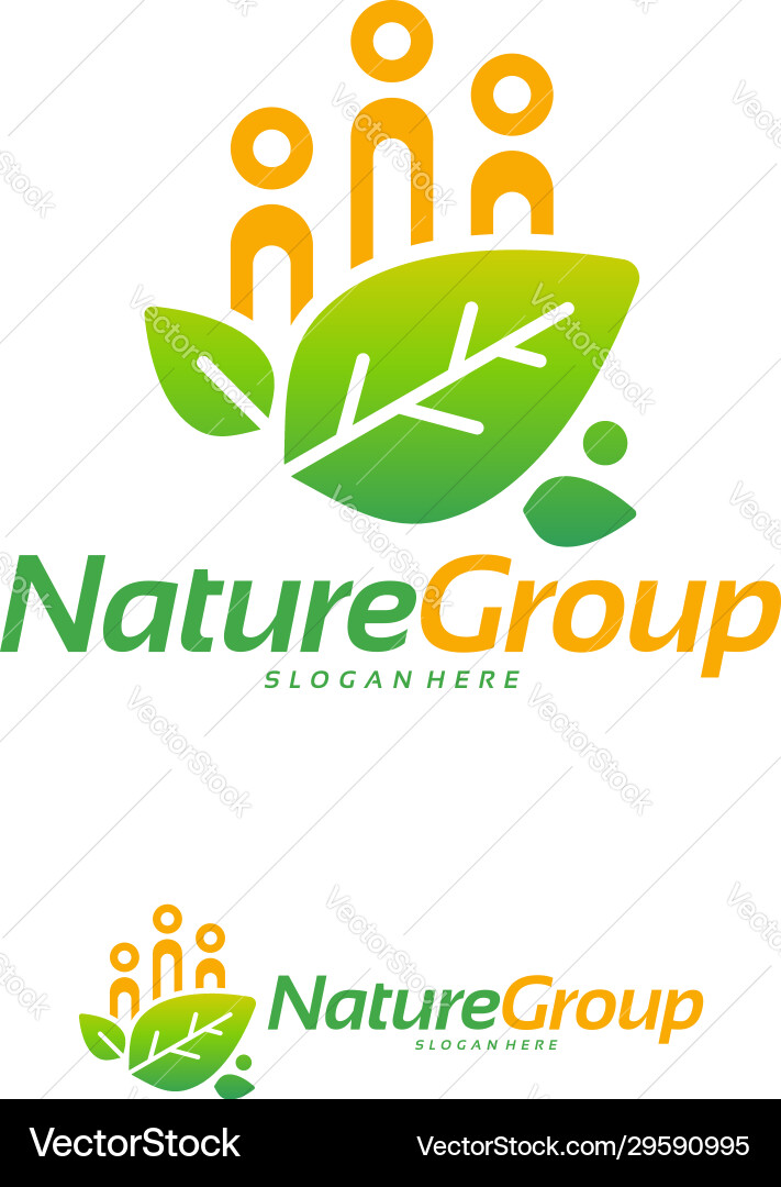 Nature group logo designs concept ecology Vector Image
