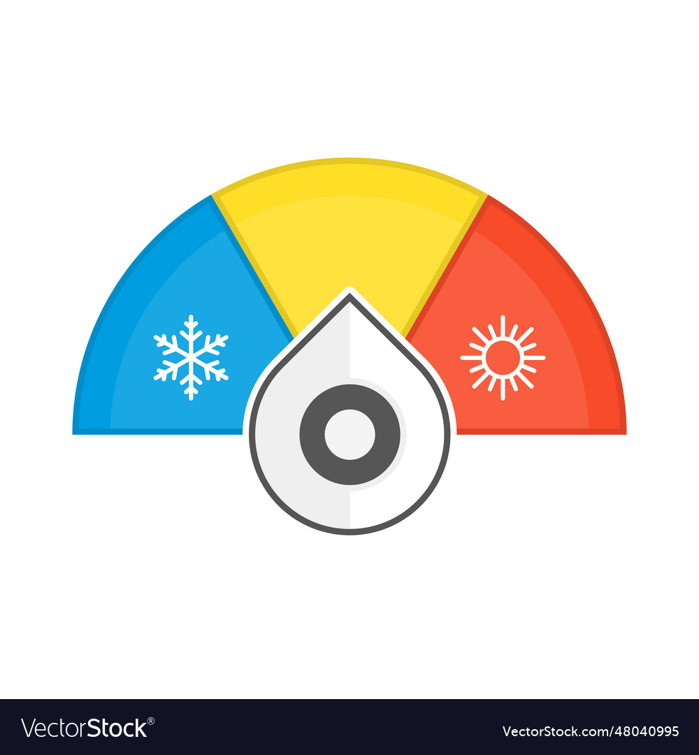 Round temperature gauge Royalty Free Vector Image