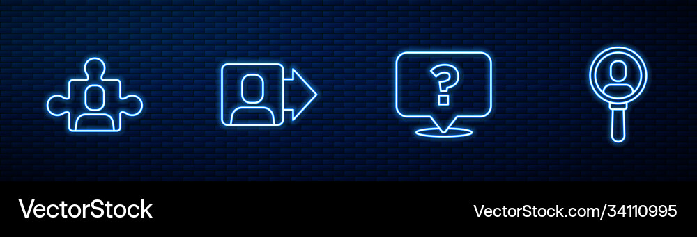Set line question mark project team base team Vector Image