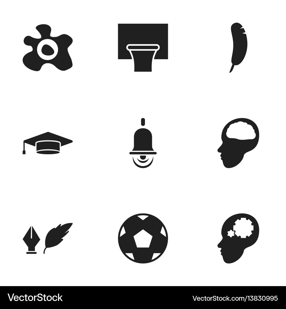 Set of 9 editable graduation icons includes Vector Image
