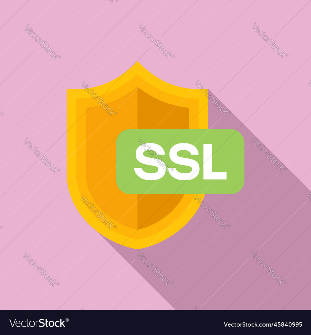 Ssl certificate shield icon flat safe data Vector Image
