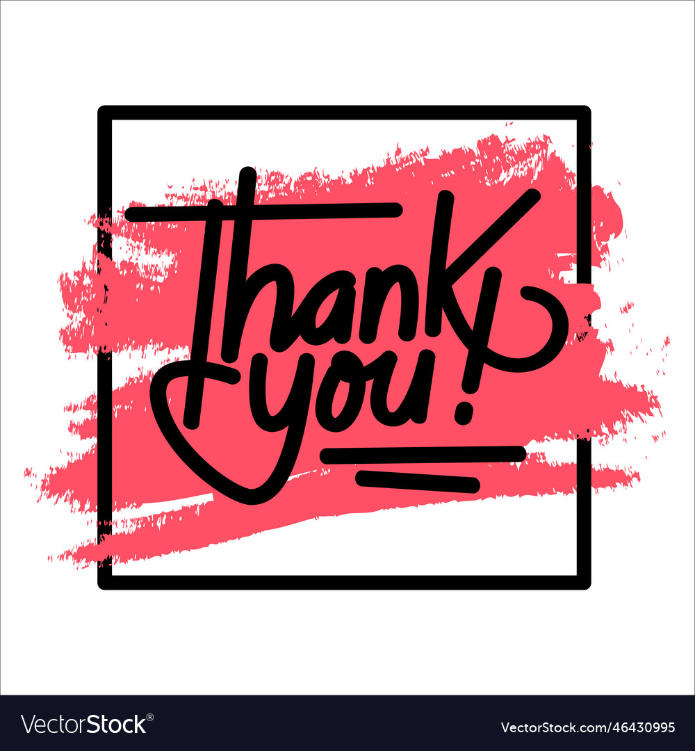 Thank you handwrittenr Royalty Free Vector Image