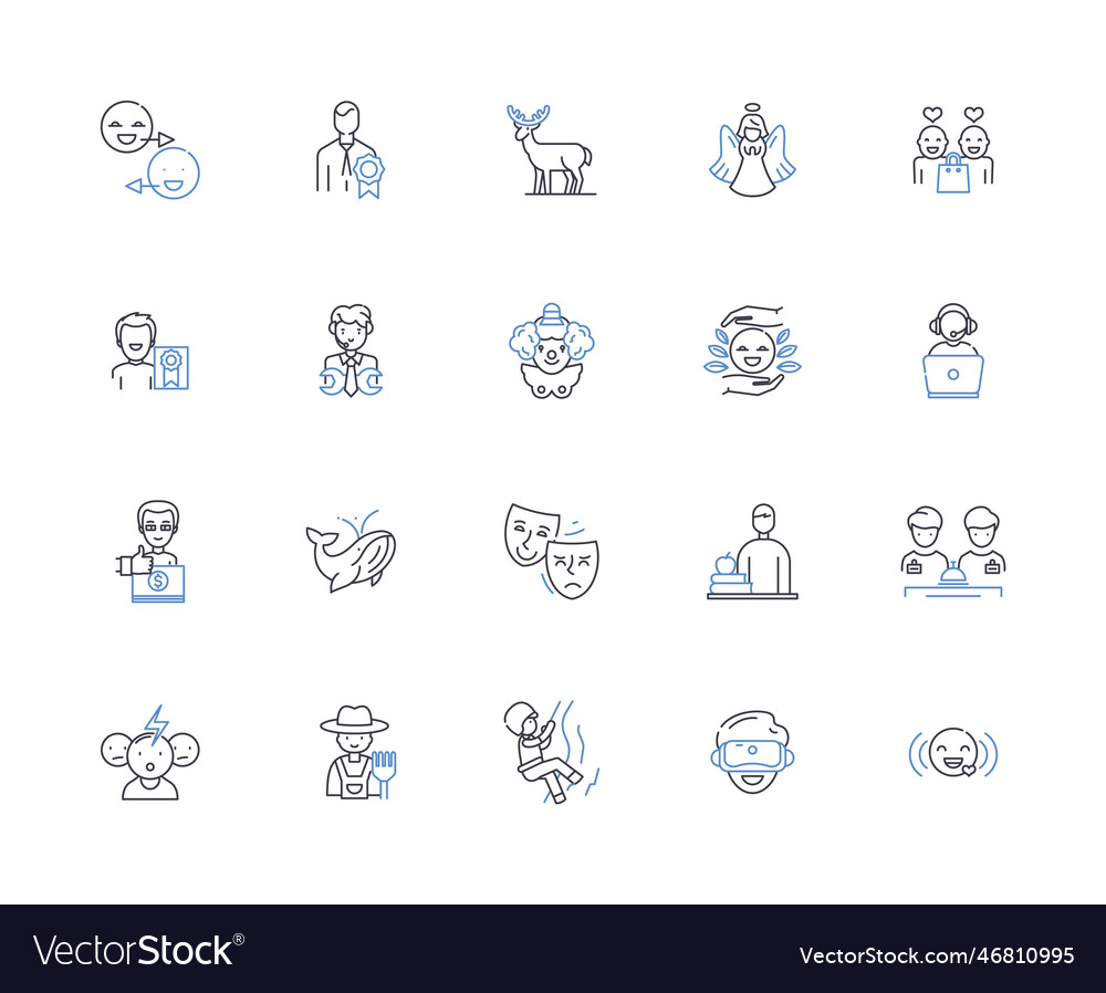 Workforce management line icons collection Vector Image Workforce management line icons collection Vector Image