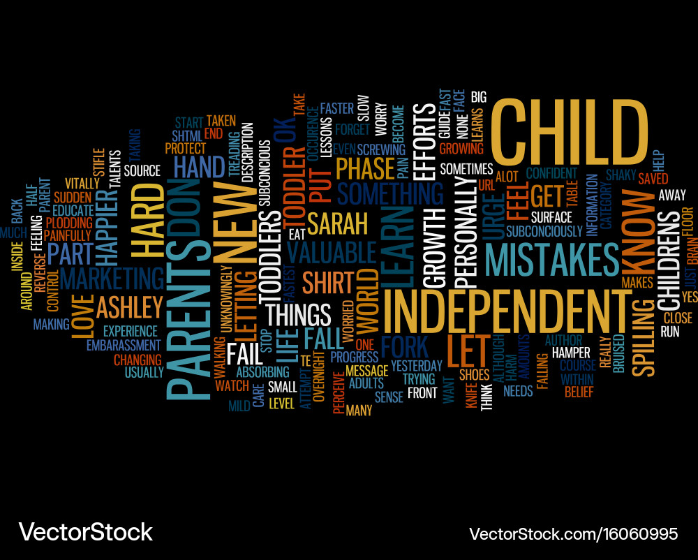 Your toddlers independent phase text background Vector Image