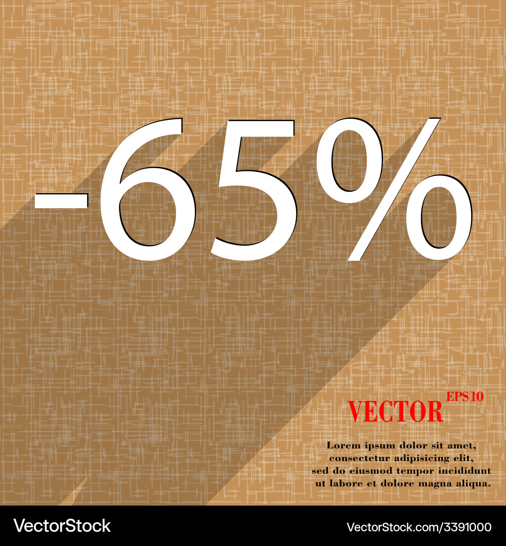65 percent discount icon symbol flat modern web Vector Image