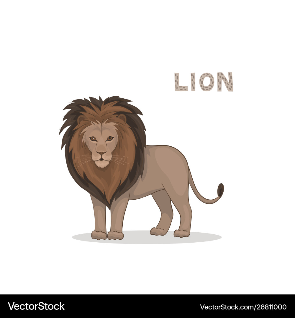 A cartoon lion isolated Royalty Free Vector Image