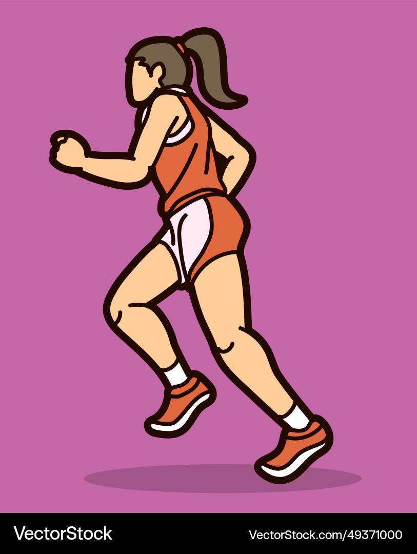A woman start running jogging marathon runner Vector Image