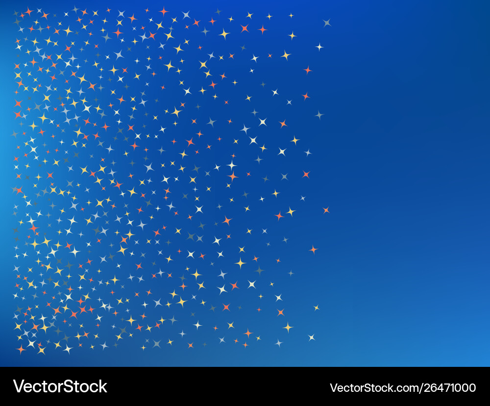 Azure color background stars confetti Royalty Free Vector