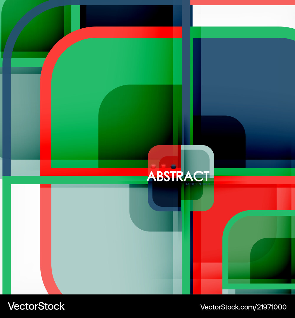 Colorful round squares modern geometric background