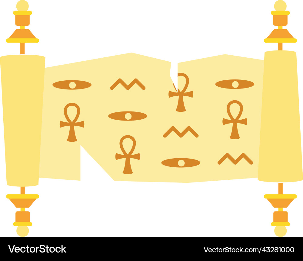 Egyptian papyrus with hieroglyph Royalty Free Vector Image