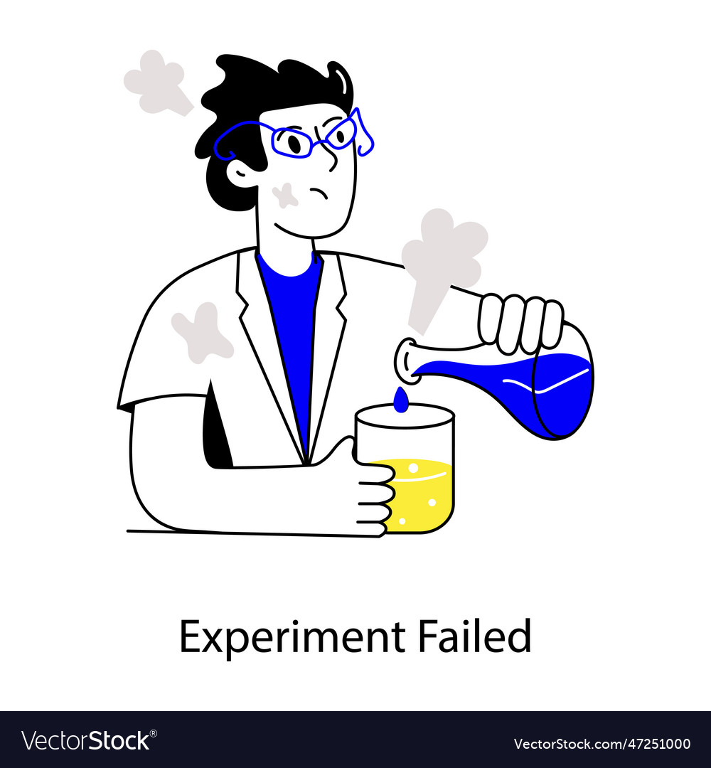 Experiment failed Royalty Free Vector Image - VectorStock
