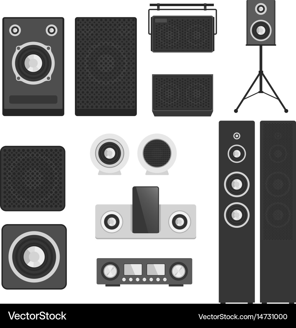 Home sound system stereo flat music Royalty Free Vector