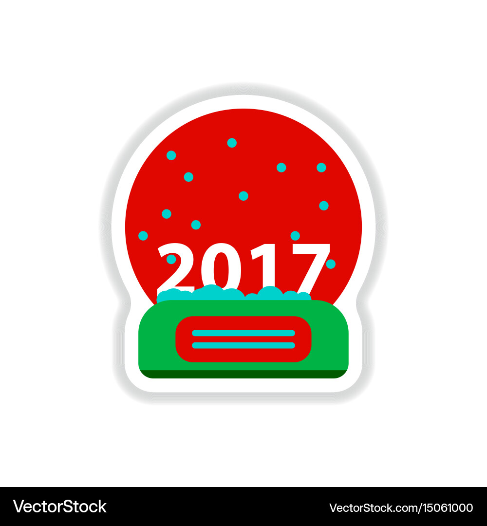 In paper sticker style merry Royalty Free Vector Image