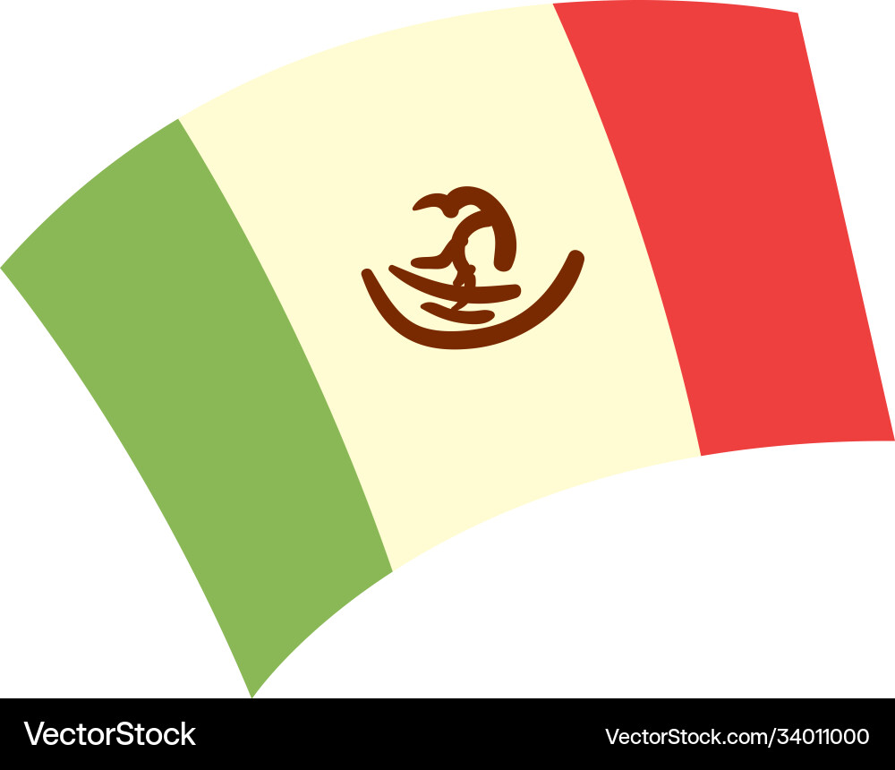 Mexican flag free form style icon design Vector Image