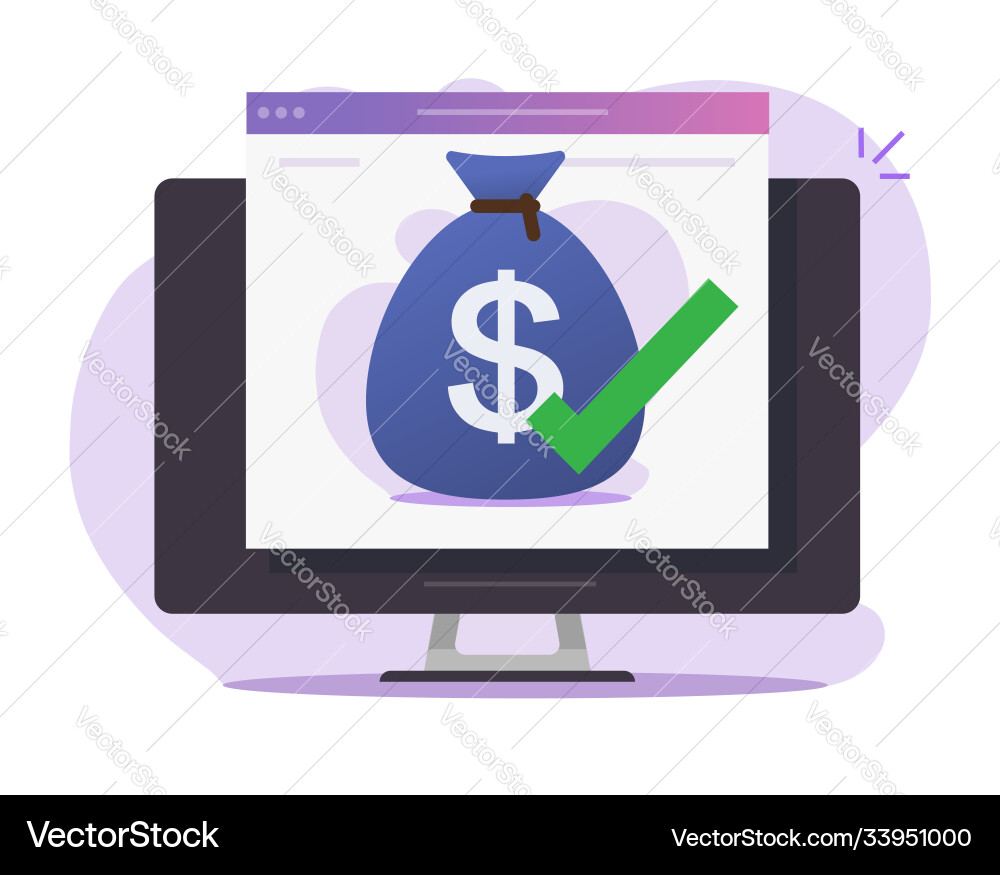 Money approved transfer online digital icon Vector Image