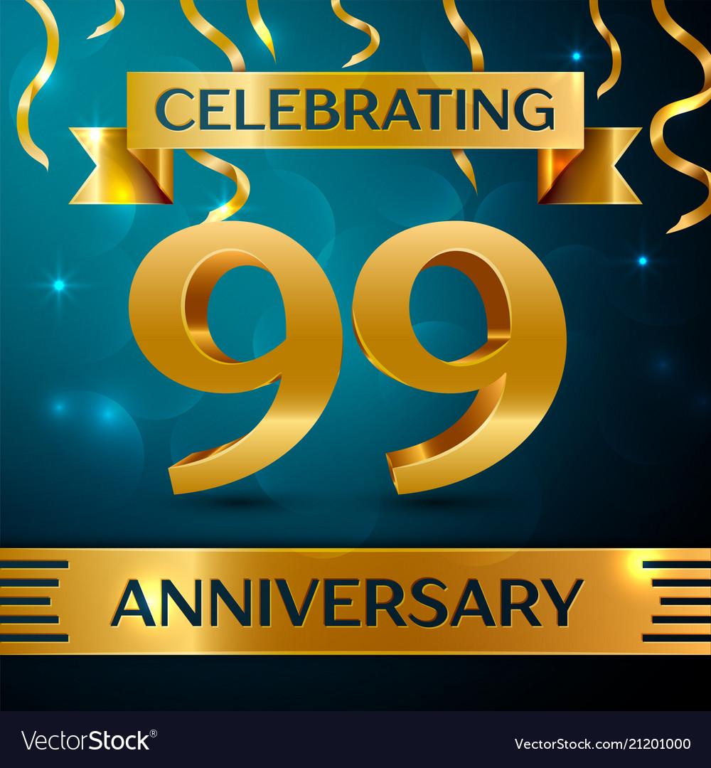 Ninety nine years anniversary celebration design Vector Image