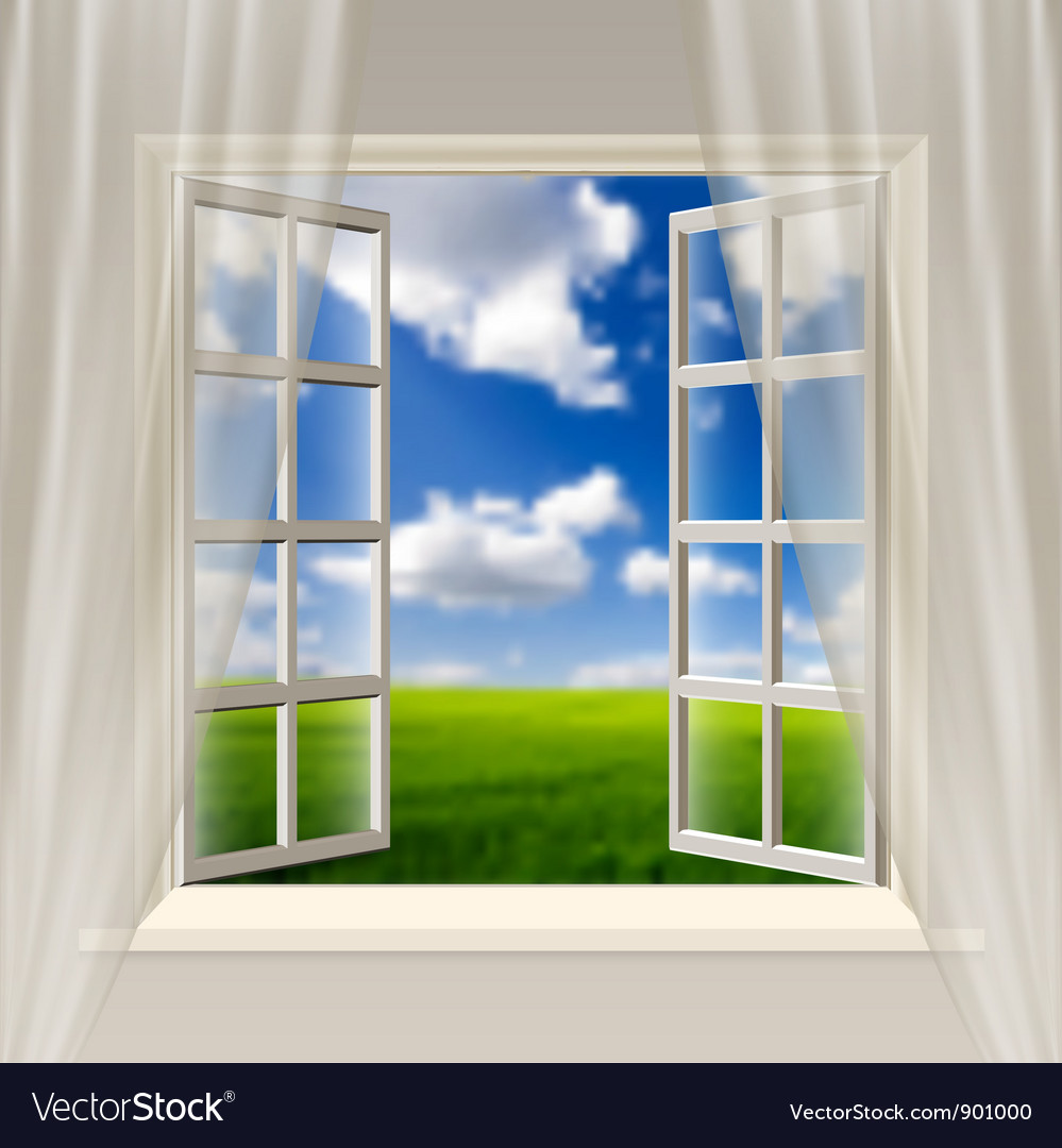 Opening window Royalty Free Vector Image - VectorStock