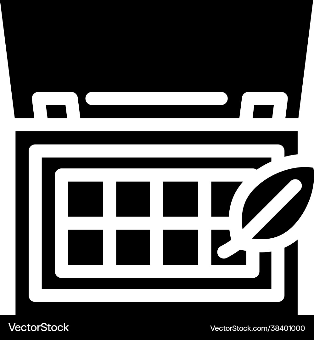 Organic makeup palette glyph icon Royalty Free Vector Image