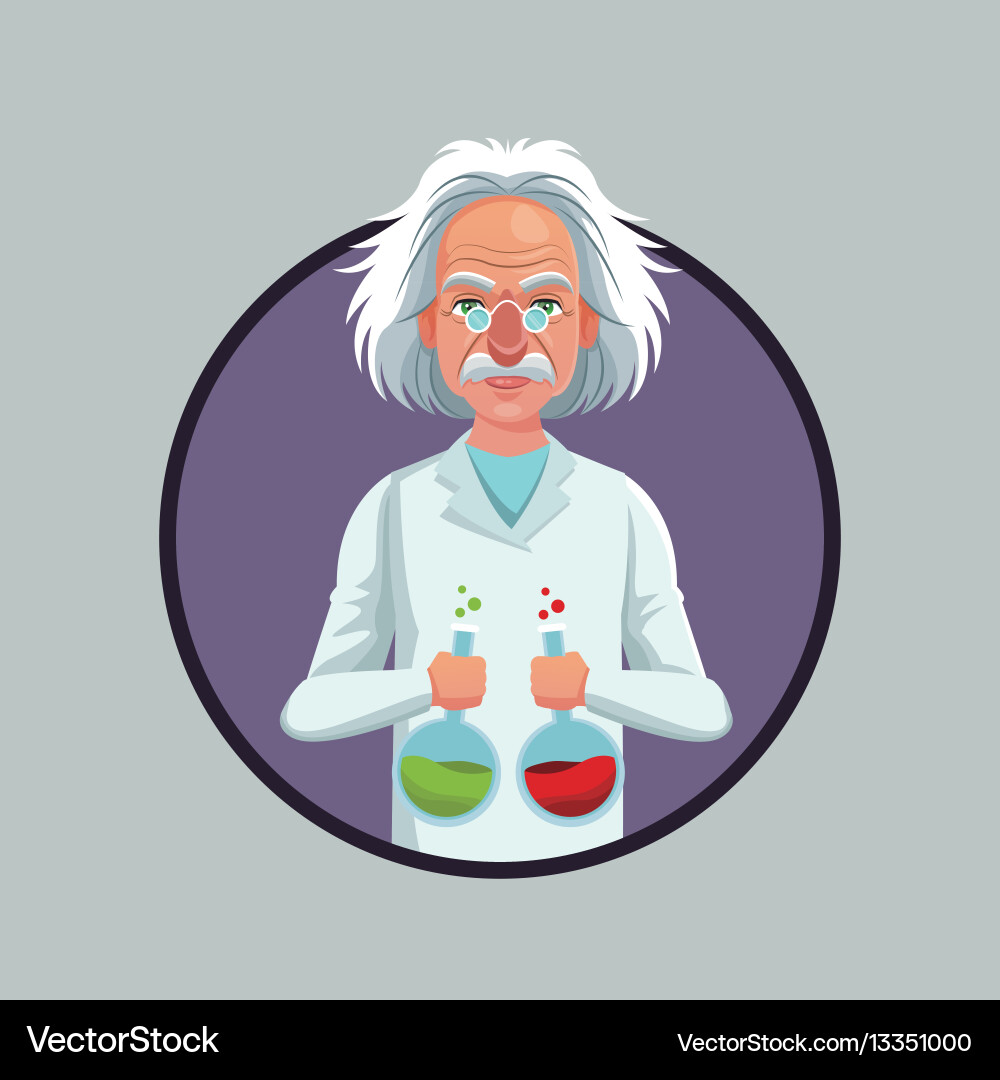 Scientist physical with test tube laboratory Vector Image
