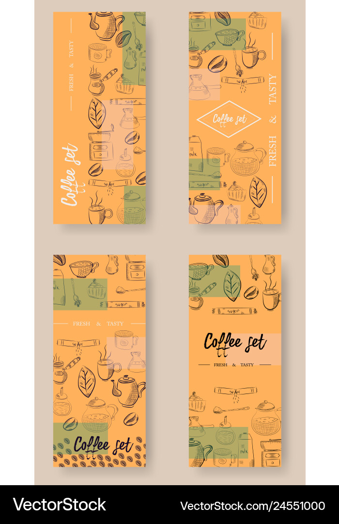 Set of vertical banners with graphic design Vector Image