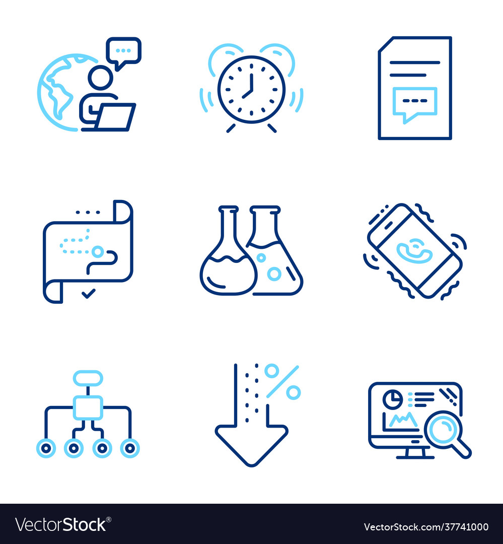Technology icons set included icon as low percent Vector Image